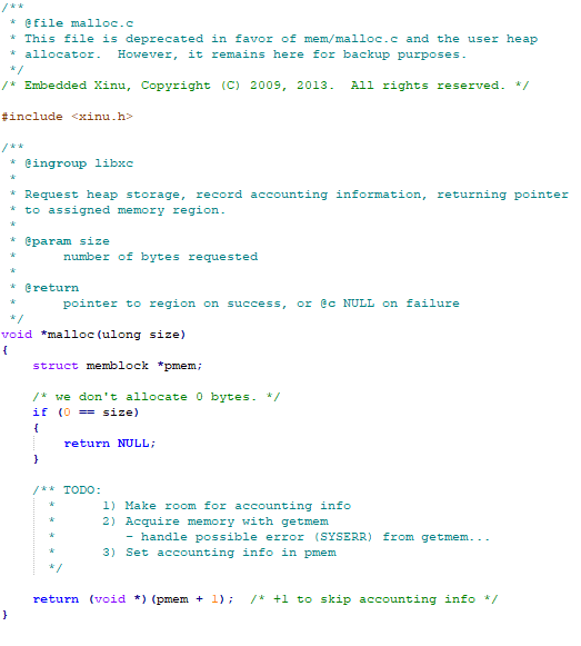 * @file free.c */ /* Embedded Xinu, Copyright (C) | Chegg.com