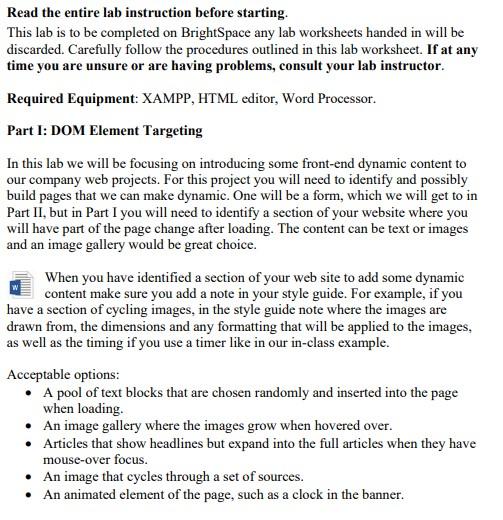 Read the entire lab instruction before starting. This | Chegg.com