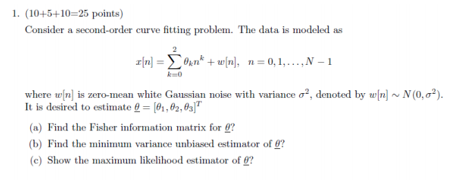 1 10 5 10 25 Points Consider A Second Order Curve