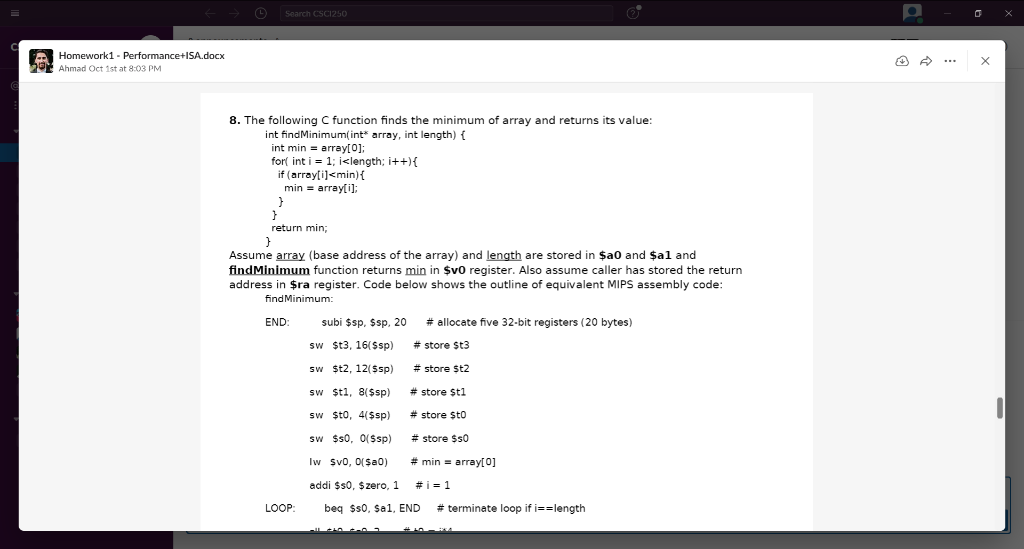 Solved Search CSC1250 Homework1 - Performance+ISA.docx Ahmad | Chegg.com
