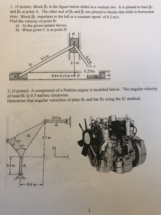 Solved 1. (5 points) Block βι in the figure below slides in | Chegg.com