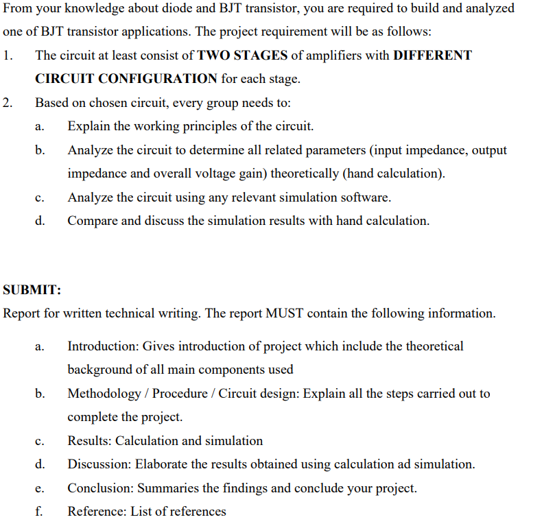 Solved From your knowledge about diode and BJT transistor, | Chegg.com