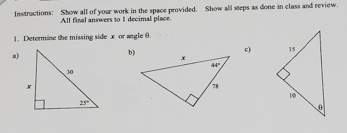 Solved Instructions: Show all of your work in the space | Chegg.com