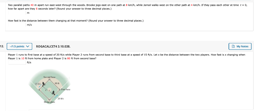 Solved Two parallel paths 40 m apart run east-west through | Chegg.com