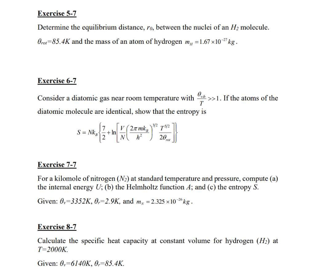 Solved Exercise 5-7 Determine the equilibrium distance, ro, | Chegg.com