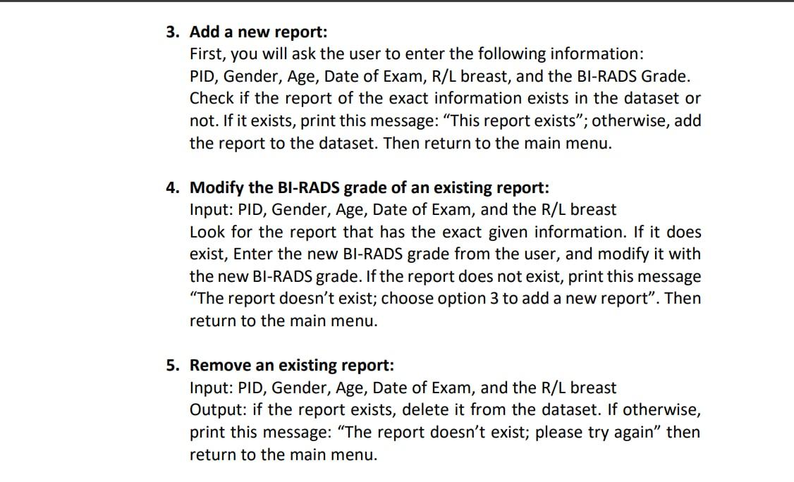 Solved Bi-RADS (Breast Imaging-Reporting and Data System) is | Chegg.com