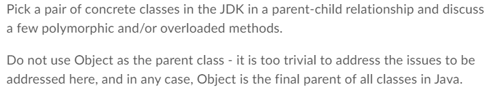 Solved Pick a pair of concrete classes in the JDK in a | Chegg.com
