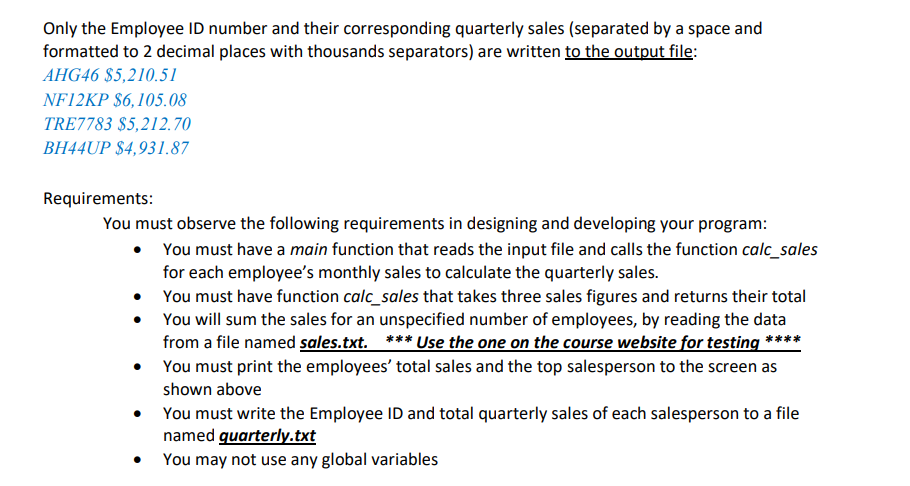 Solved Lab description: For this lab, write a complete | Chegg.com