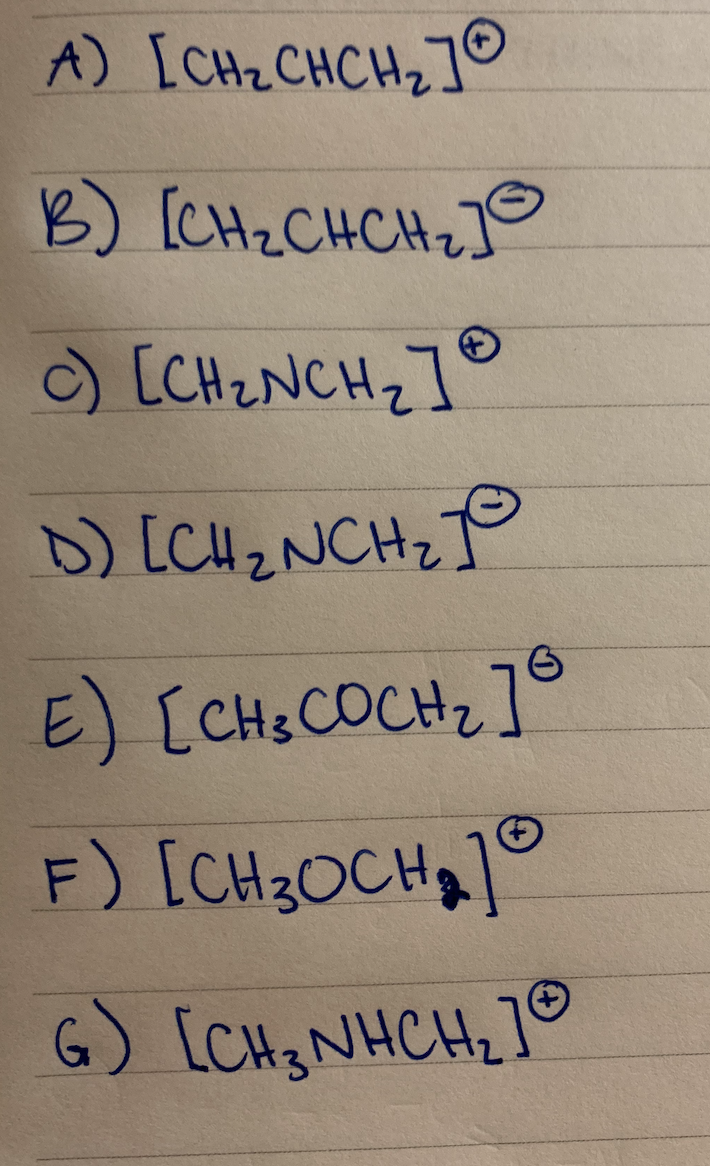 Solved A) [CH₂ CHCH₂]® B) [CH₂CHCH₂ c) [CH2NCH₂] D) [CH₂NCH₂ | Chegg.com