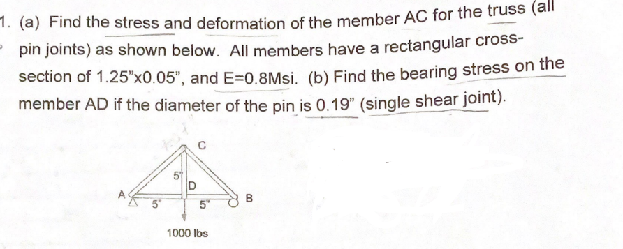 Solved 1. (a) Find the stress and deformation of the member | Chegg.com