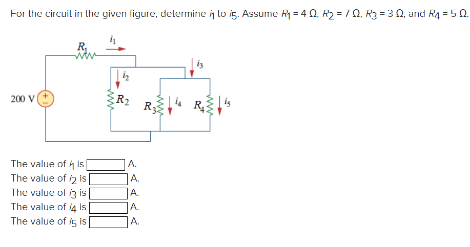 Solved For the circuit in the given figure, determine i1 ﻿to | Chegg.com