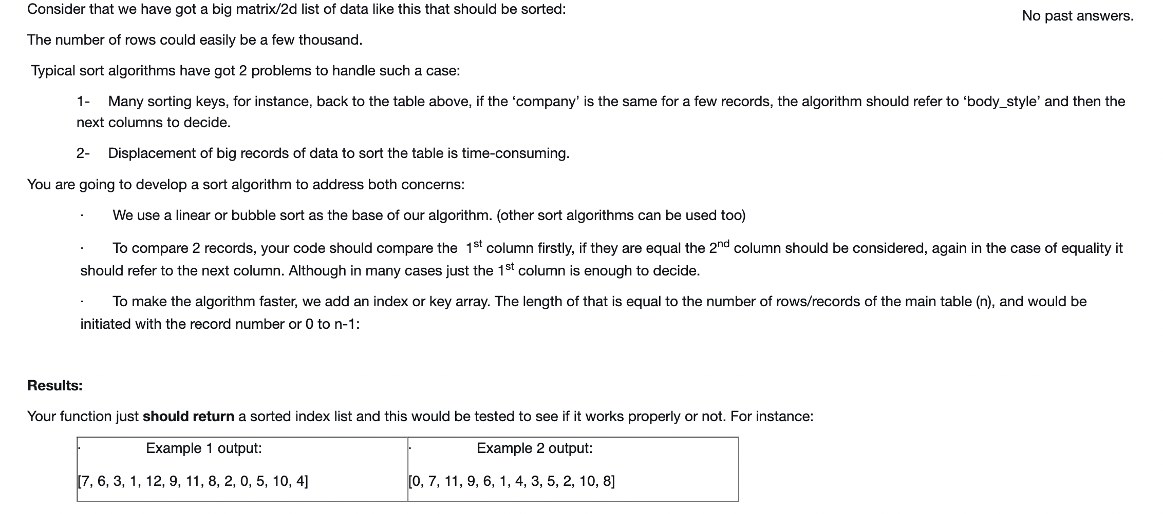 Solved Consider that we have got a big matrix/2d list of | Chegg.com