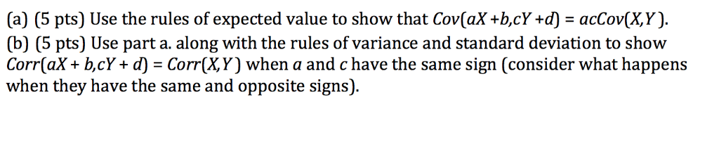 Solved (a) (5 pts) Use the rules of expected value to show | Chegg.com