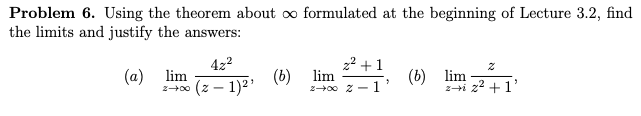 Solved Problem 6. ﻿Using the theorem about \infty | Chegg.com