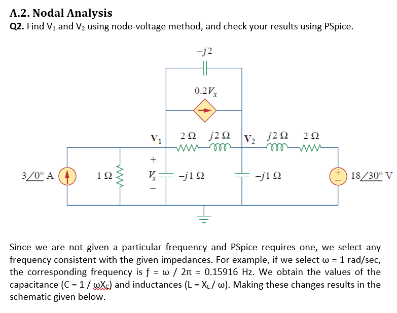 Solved A.2. Nodal Analysis Q2. Find Va and V2 using | Chegg.com