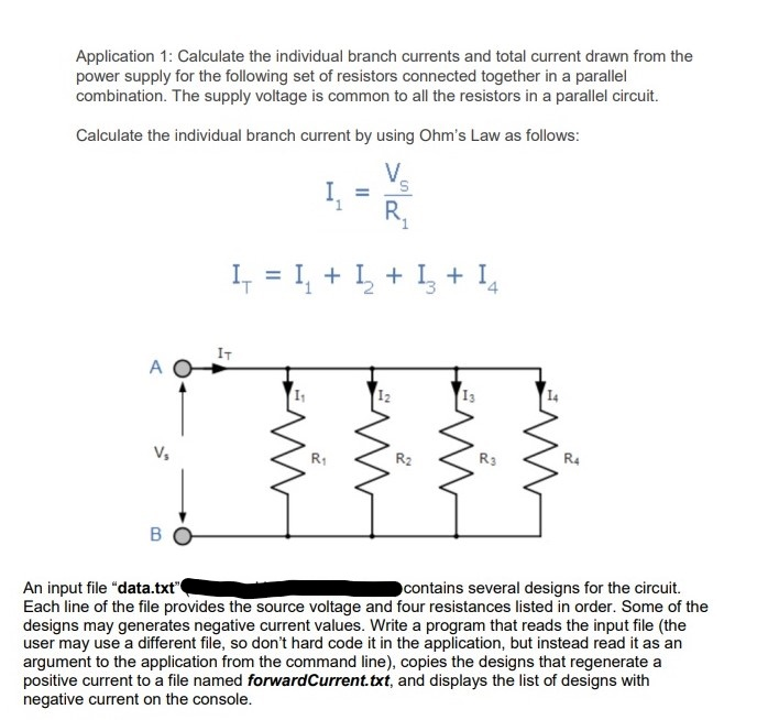 Solved Application 1: Calculate the individual branch | Chegg.com