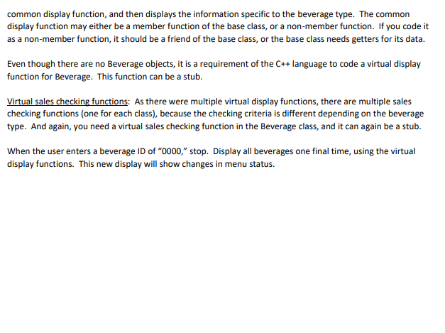 Solved Topics: inheritance, virtual functions and | Chegg.com