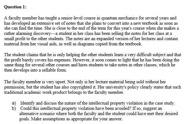 Solved Question 1: A faculty member has taught a | Chegg.com