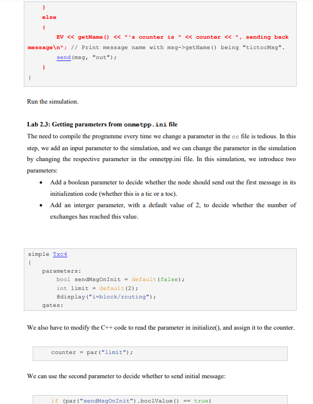 Solved Lab 2.1: Enhancing ned file We add some features to | Chegg.com
