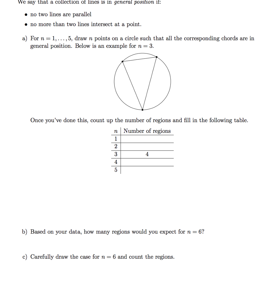 Solved We say that a collection of lines is in general | Chegg.com