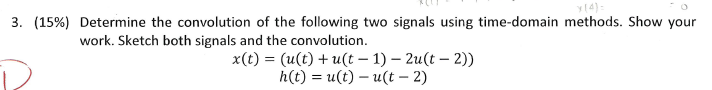 Solved (15\%) Determine the convolution of the following two | Chegg.com