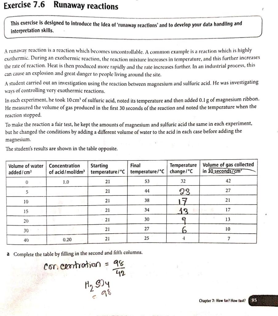 Solved Exercise 7.6 Runaway reactions This exercise is | Chegg.com