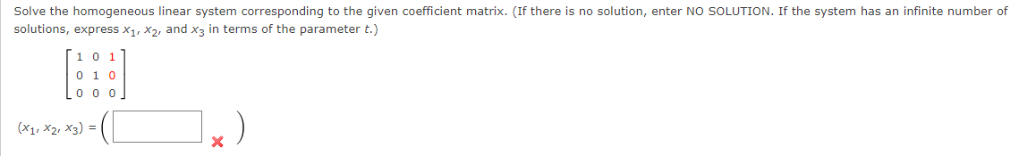 Solved Solve the homogeneous linear system corresponding to | Chegg.com