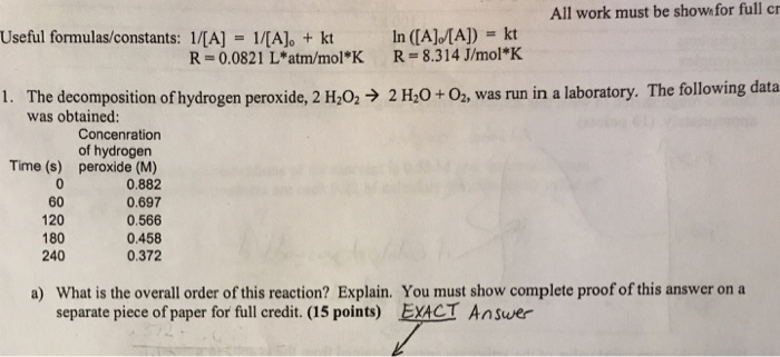 Solved All work must be show for full Useful | Chegg.com