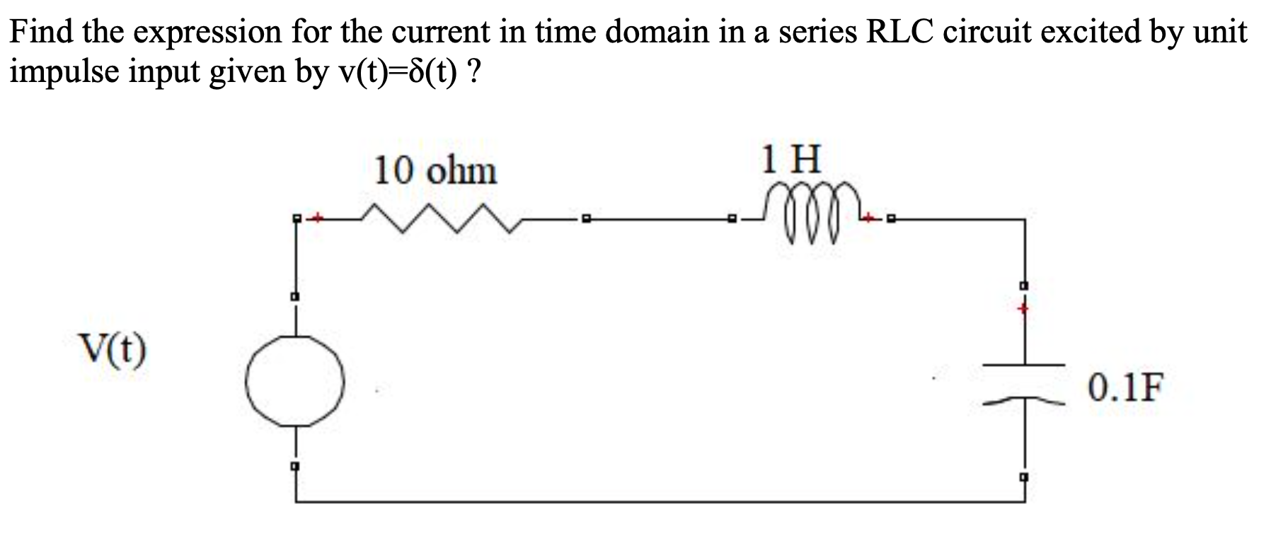 Solved Find The Expression For The Current In Time Domain In