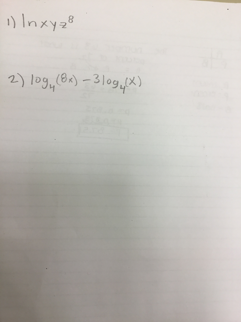 Solved 2) log, e) 3log,f) | Chegg.com