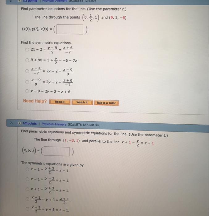 Solved 3. 0/2 points | Previous Answers SCalcET8 12.5.004 | Chegg.com