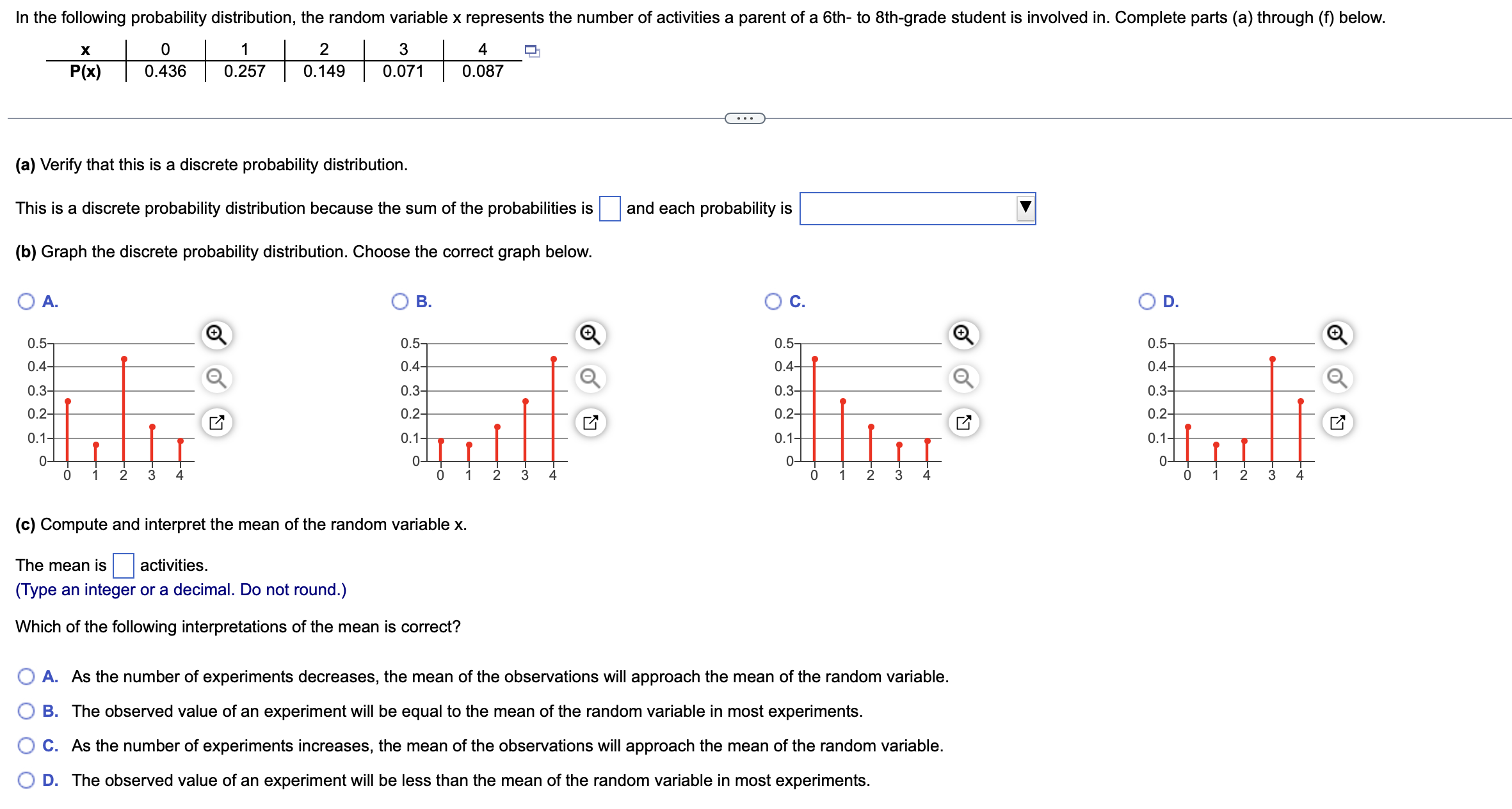 Solved In the following probability distribution, the random | Chegg.com