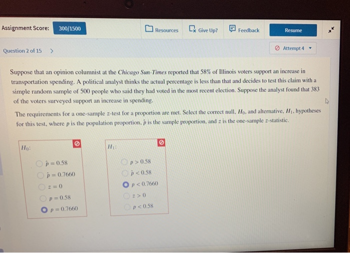 Solved Assignment Score: 300/1500 Resources Give Up? | Chegg.com