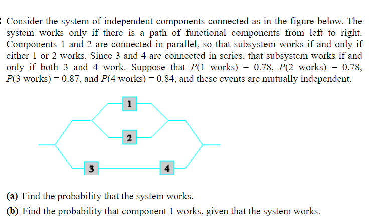 Solved Consider the system of independent components | Chegg.com