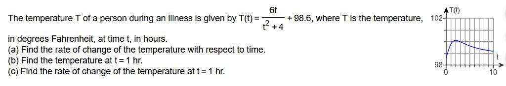 Solved The temperature T of a person during an illness is | Chegg.com