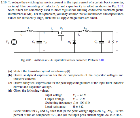 Solved 2.10 To reduce the switching harmonics present in the | Chegg.com