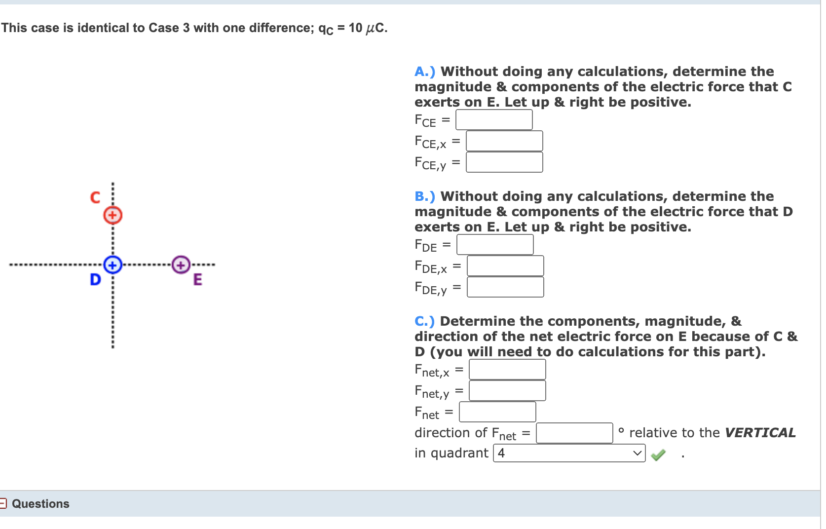 Solved As shown below, particle C is located at (0 cm,16 | Chegg.com