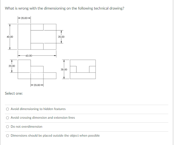 Solved What is wrong with the dimensioning on the following | Chegg.com
