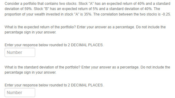 Solved Consider a portfolio that contains two stocks. Stock | Chegg.com
