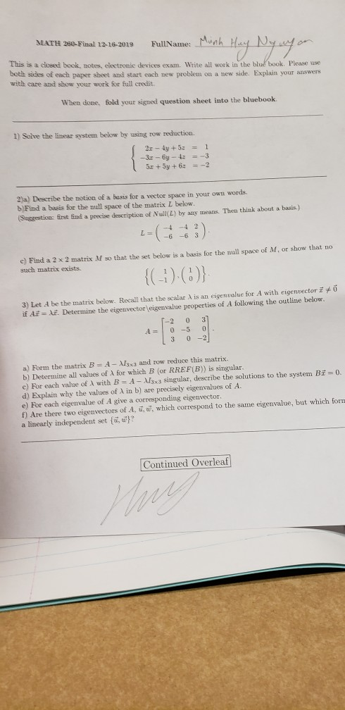 Solved MATH 250-Final 13-16-2019 PullNames Murth Hay Nyayon | Chegg.com