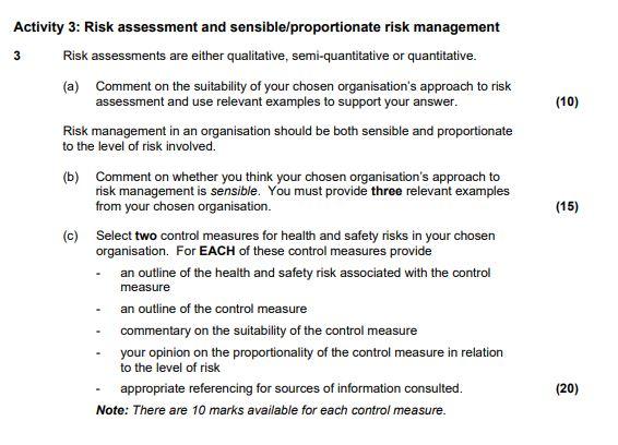 Solved 3 (10) (15) Activity 3: Risk assessment and | Chegg.com