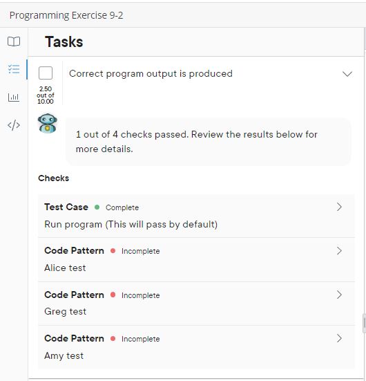 Help with Alice, Greg, and Amy test.Write a program | Chegg.com