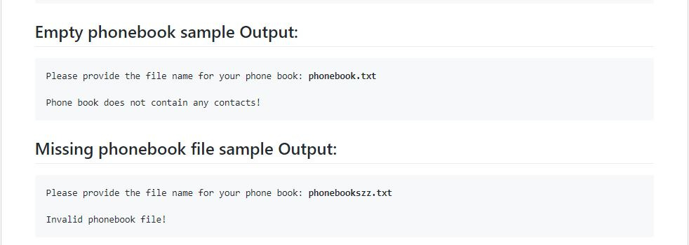 Solved Phonebook display This program loads contact | Chegg.com