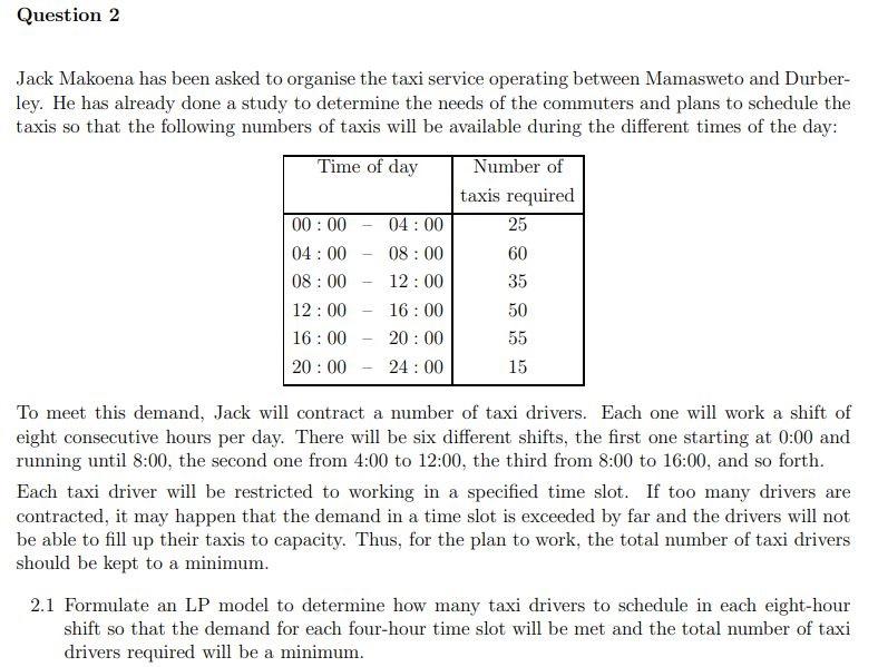 Solved LINEAR PROGRAMMING 2.2 Solve the model | Chegg.com