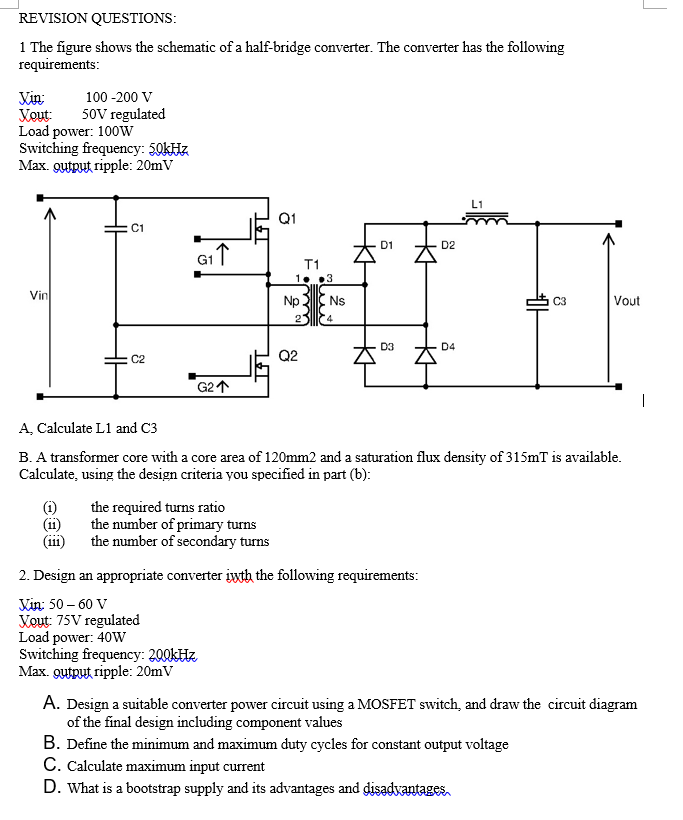 Solved REVISION QUESTIONS 1 The figure shows the schematic | Chegg.com