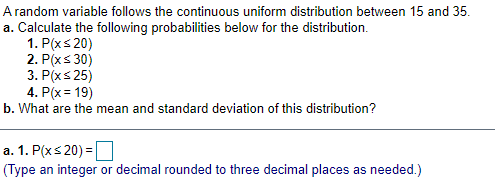 Solved A random variable follows the continuous uniform | Chegg.com