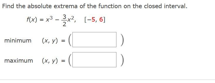 Solved Find the absolute extrema of the function on the | Chegg.com