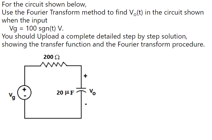 Solved Chapter 17 For the circuit shown below, Use the | Chegg.com