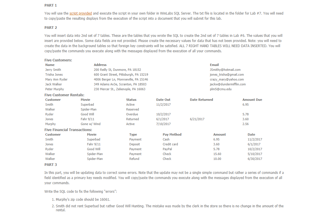 I need help with this SQL lab really struggling with | Chegg.com
