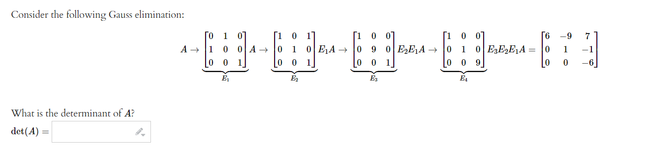 Solved Consider the following Gauss elimination: | Chegg.com